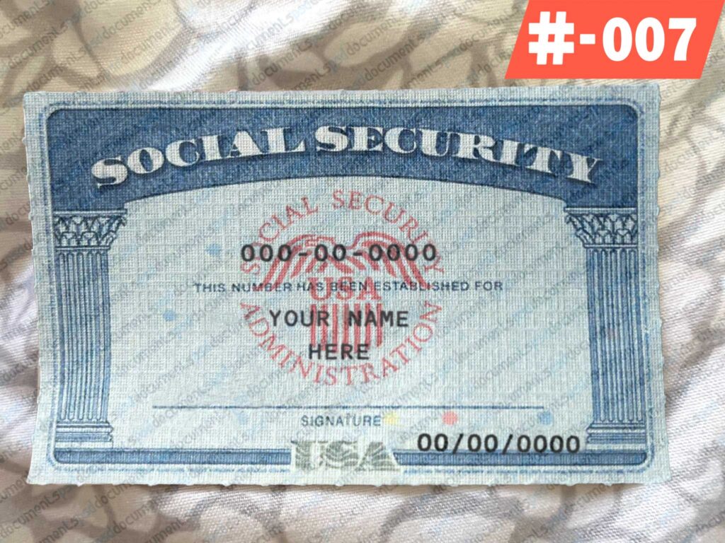 Blank Fillable Social Security Card Template - DOCUMENT PSD