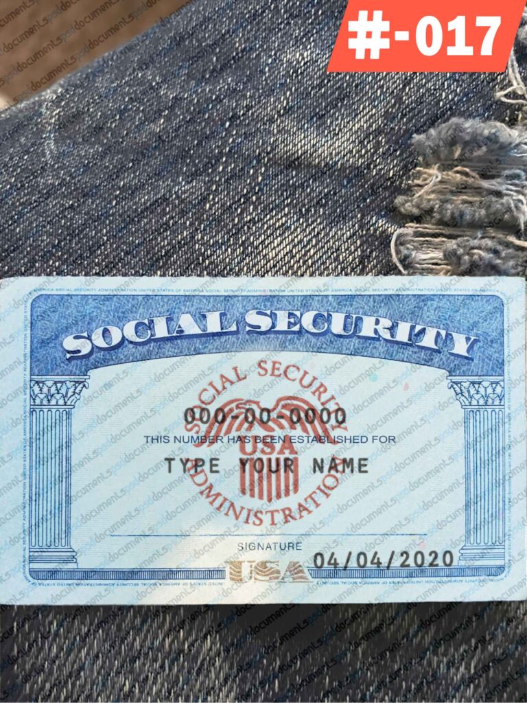 Blank Social Security Card - DOCUMENT PSD