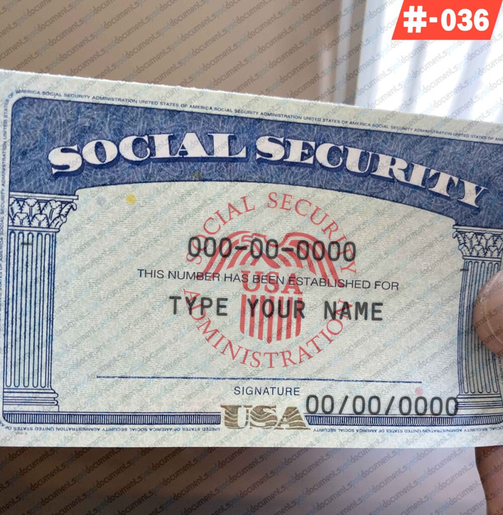 Printable USA Social Security Card Template - DOCUMENT PSD
