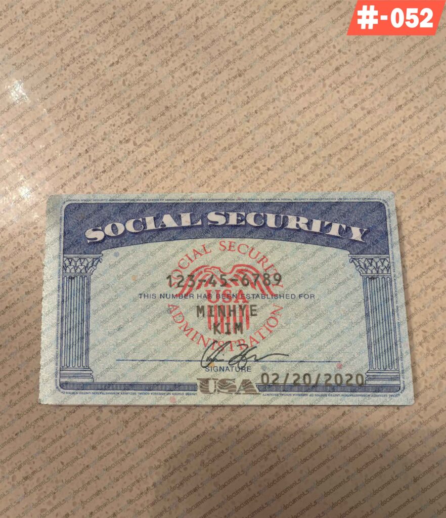 Fake Social Security Card Template - DOCUMENT PSD