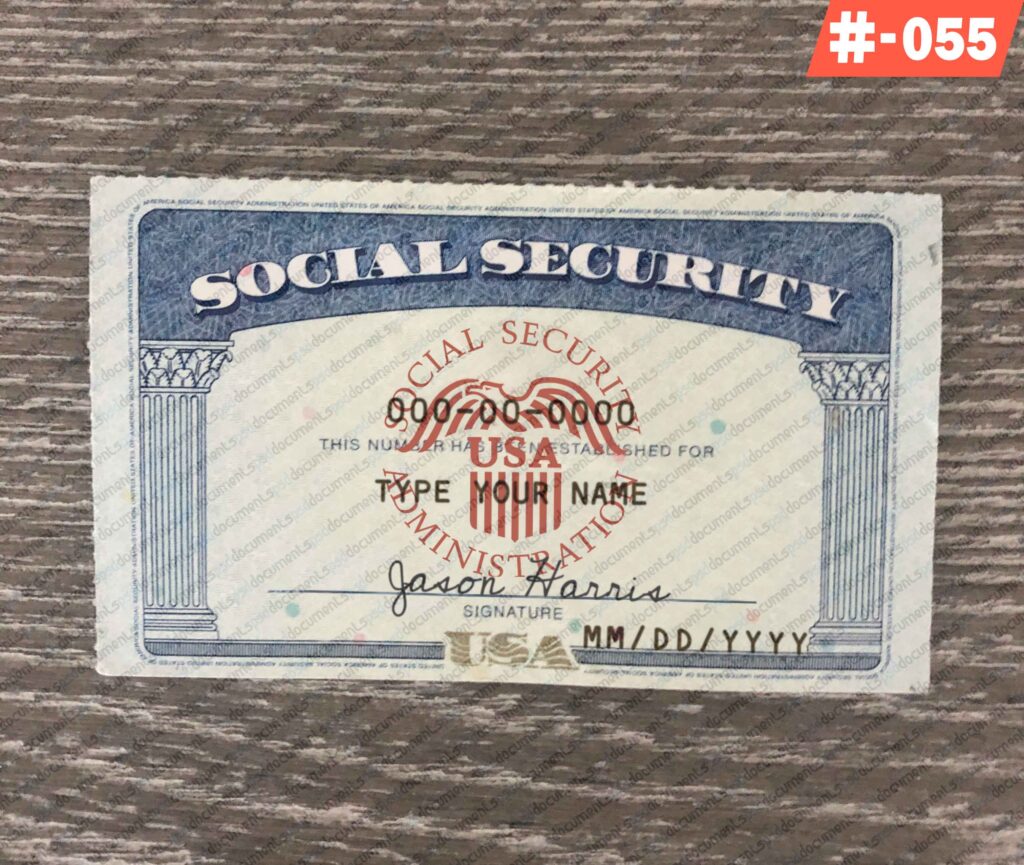 USA SSN Card Template - DOCUMENT PSD