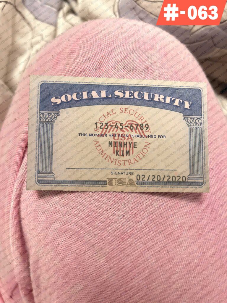 Social Security Card Template Back side - DOCUMENT PSD