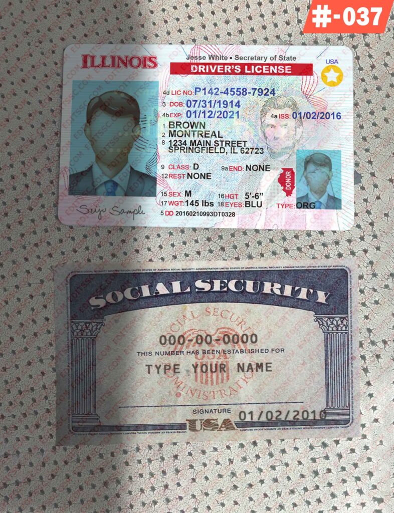 Editable Drivers License and SSN Template - DOCUMENT PSD