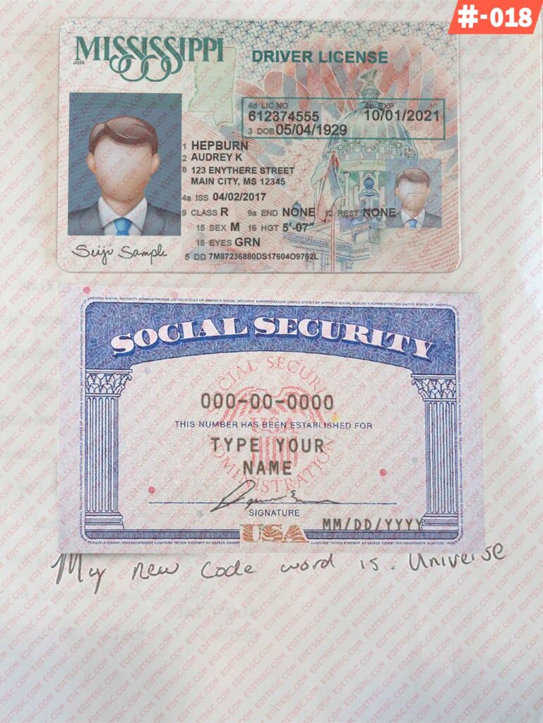 Drivers License and SSN Card Template - DOCUMENT PSD