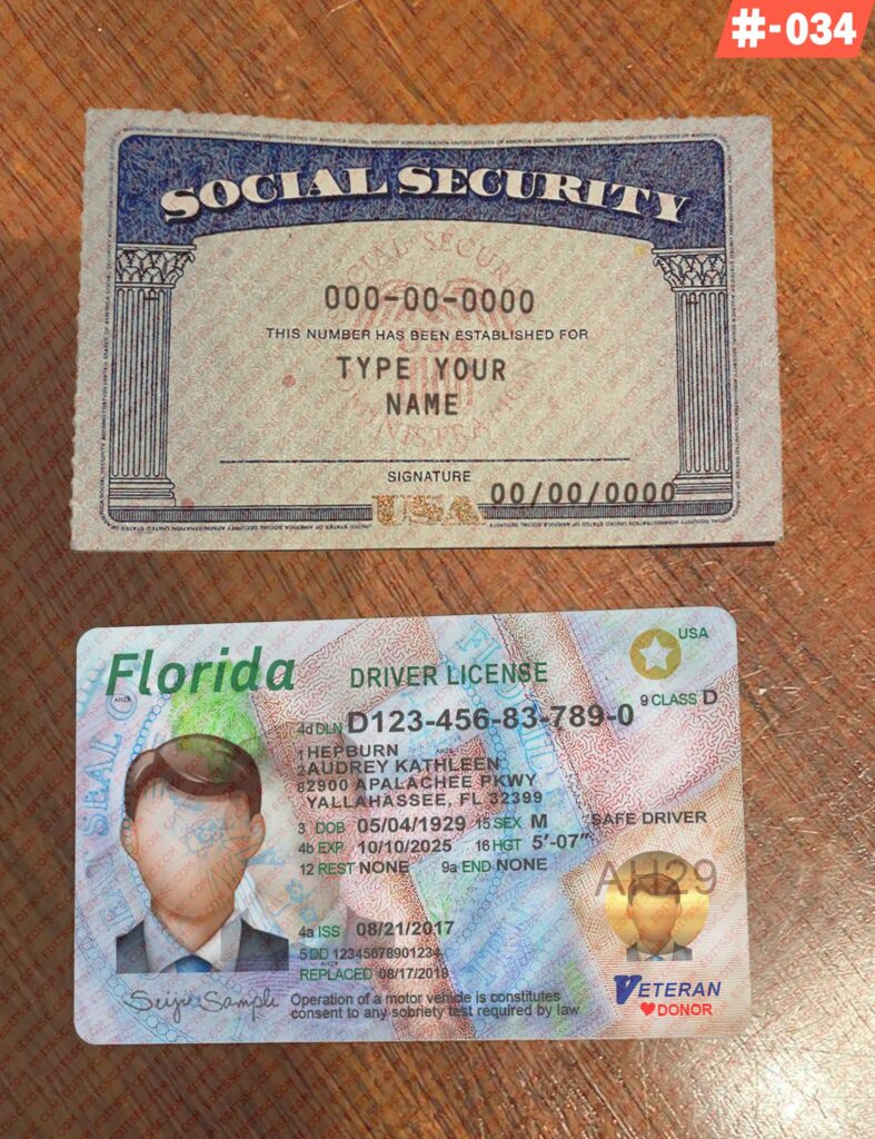 Editable SSN Card and Drivers License Template - DOCUMENT PSD