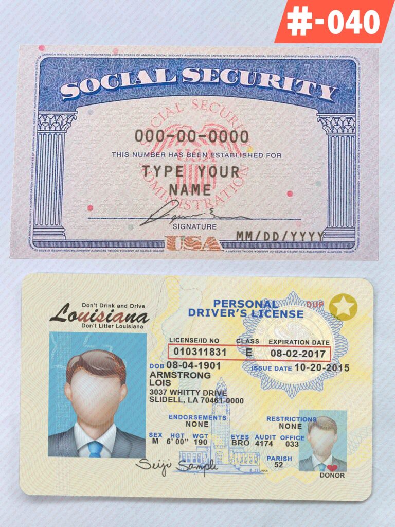 Editable Drivers License and SSN Card PSD Template - DOCUMENT PSD
